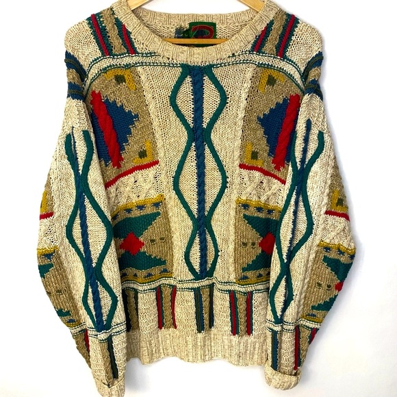 Vintage | Sweaters | Vintage 9s Boston Traders Coogi Inspired Cosby ...